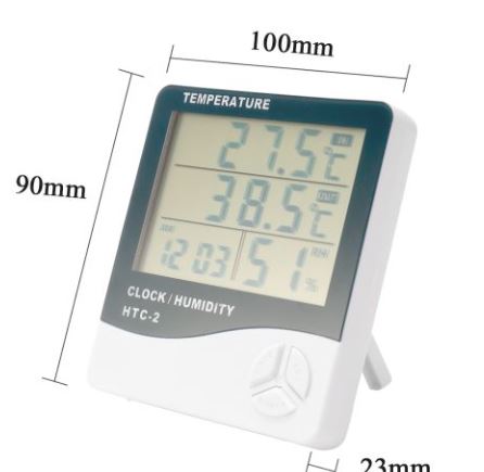 Digital Thermometer And Hygrometer HTC-2 Clock Lcd Temperature Humidit ...